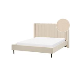 Beliani Doppelbett VILLETTE in Beige/Schwarz - (W) 185 x (H) 115 x (L) 222 cm | Gr.: onesize