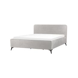 Beliani Doppelbett VALOGNES in Grau/Schwarz - (W) 192 x (H) 110 x (L) 220 cm | Gr.: onesize