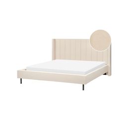 Beliani Doppelbett VILLETTE in Beige/Schwarz - (W) 205 x (H) 115 x (L) 222 cm | Gr.: onesize
