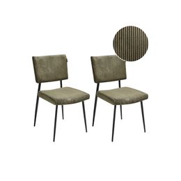 Beliani 2er-Set Esszimmerstuhl STURGIS in Grün/Schwarz | Gr.: onesize