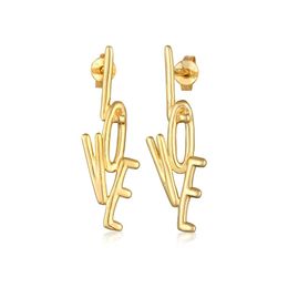 Elli Ohrringe 925 Sterling Silber Buchstabe in Gold | Gr.: onesize
