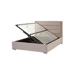 Beliani Doppelbett ROUEN in Beige - (W) 148 x (H) 111 x (L) 214 cm | Gr.: onesize