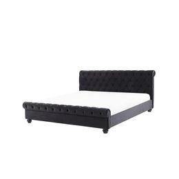 Beliani Doppelbett AVALLON in Schwarz - (W) 192 x (H) 94 x (L) 233 cm | Gr.: onesize