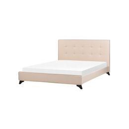 Beliani Doppelbett AMBASSADOR in Beige/Schwarz - (W) 172 x (H) 106 x (L) 216 cm | Gr.: onesize