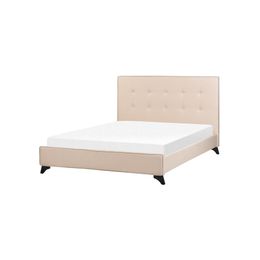 Beliani Doppelbett AMBASSADOR in Beige/Schwarz - (W) 152 x (H) 106 x (L) 216 cm | Gr.: onesize