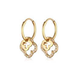 Elli Ohrringe 925 Sterling Silber Kleeblatt in Gold | Gr.: onesize