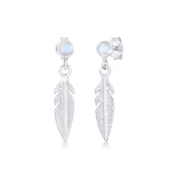 Elli Ohrringe 925 Sterling Silber Boho, Feder in Silber | Gr.: onesize