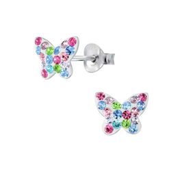 schmuck23 Ohrringe 925 Silber Schmetterling in Bunt | Gr.: onesize