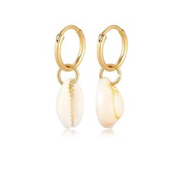 Elli Ohrringe 925 Sterling Silber Muschel in Gold | Gr.: onesize
