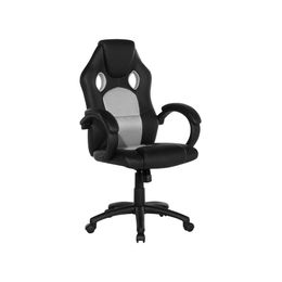 Beliani Gaming Stuhl FIGHTER in Schwarz/Grau - (W) 65 x (H) 108 x (L) 65 cm | Gr.: onesize