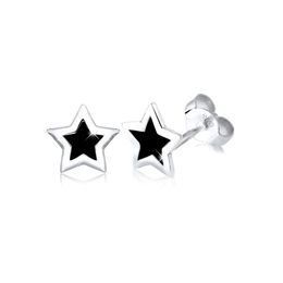 Elli Ohrringe 925 Sterling Silber Sterne, Stern in Schwarz | Gr.: onesize