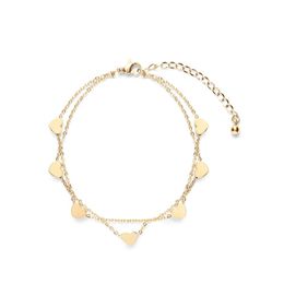 Hey Happiness Vergold. Armband Herzchen Edestahl in Gold - (L) 15-20 cm | Gr.: onesize