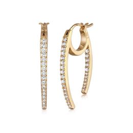 Elli Ohrringe 925 Sterling Silber Oval in Gold | Gr.: onesize