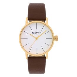 Gigandet Quarzuhr "MINIMALISM" in Braun/Gold/Silber | Gr.: onesize