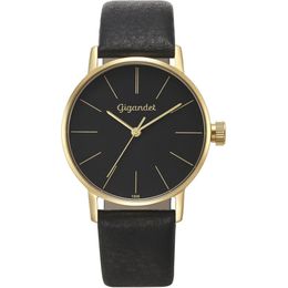 Gigandet Quarzuhr "MINIMALISM" in Schwarz/Gold | Gr.: onesize