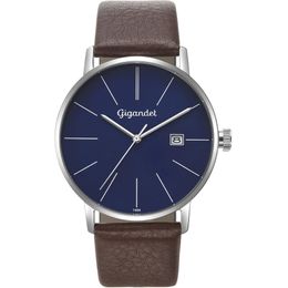 Gigandet Quarzuhr "MINIMALISM" in Braun/Silber/Blau | Gr.: onesize