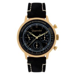 Gigandet Quarzuhr Multifunktion "PULSATION" in Schwarz/Gold | Gr.: onesize
