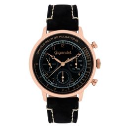 Gigandet Quarzuhr Multifunktion "PULSATION" in Schwarz/Rosegold | Gr.: onesize