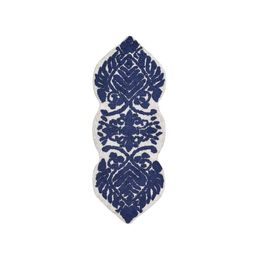 Beliani Badematte CANBAR in Blau/Weiß - (W) 150 x (L) 60 cm | Gr.: onesize
