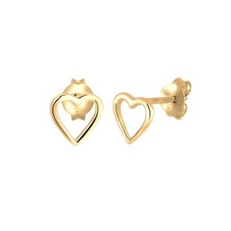 Elli Ohrringe 925 Sterling Silber Herz in Gold | Gr.: onesize