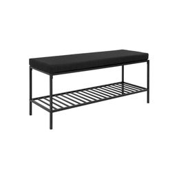 House Nordic Bank VITA mit Schuhregal inklusive Kissen Schwarz 100 cm | Gr.: onesize