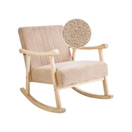 Beliani Schaukelsessel LEKNES in Beige/Braun - (W) 63 x (H) 78 x (L) 96 cm | Gr.: onesize
