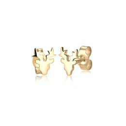 Elli Ohrringe 925 Sterling Silber Hirsch, Trachtenschmuck in Gold | Gr.: onesize