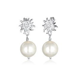 Elli Ohrringe 925 Sterling Silber Edelweiss, Trachtenschmuck in Silber | Gr.: onesize