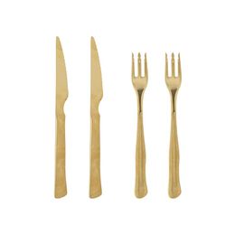 Bloomingville Ollin Steakbesteck aus Schwarz aus Edelstahl in gold | Gr.: onesize
