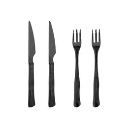 Bloomingville Ollin Steakbesteck aus Schwarz aus Edelstahl in schwarz | Gr.: onesize