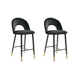 Beliani 2-tlg Barhocker FALTON in Schwarz/Gold | Gr.: onesize