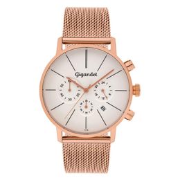 Gigandet Quarzuhr Chronograph "MINIMALISM" in Rotgold/Silber | Gr.: onesize