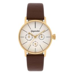 Gigandet Quarzuhr "MINIMALISM" in Braun/Gold/Silber | Gr.: onesize