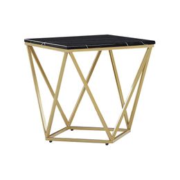Beliani Beistelltisch MALIBU in Schwarz/Gold - (W) 50 x (H) 50 x (L) 50 cm | Gr.: onesize
