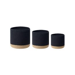 Beliani 3er-Set Korb BASIMA in Beige/Schwarz | Gr.: onesize