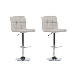 Beliani 2-tlg Drehhocker MARION in Beige/Silber | Gr.: onesize