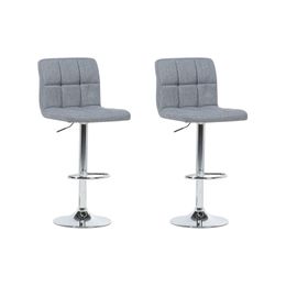 Beliani 2-tlg Drehhocker MARION in Grau/Silber | Gr.: onesize