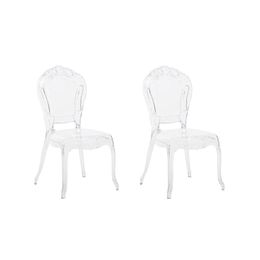 Beliani 2er-Set Bankettstuhl VERMONT in Transparent | Gr.: onesize