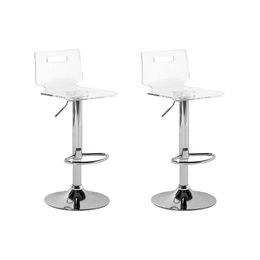 Beliani 2-tlg Drehhocker MALTA in Transparent/Silber | Gr.: onesize