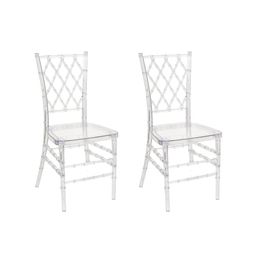 Beliani 2er-Set Bankettstuhl CLARION in Transparent | Gr.: onesize