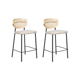 Beliani 2-tlg Barhocker MAYETTA in /Beige/Schwarz | Gr.: onesize