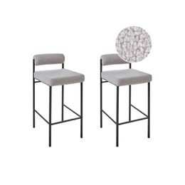 Beliani 2-tlg Barhocker AMAYA in Grau/Schwarz | Gr.: onesize
