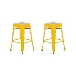 Beliani 2-tlg Barhocker CABRILLO in Gelb | Gr.: onesize