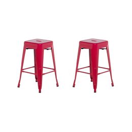 Beliani 2-tlg Barhocker CABRILLO in Rot | Gr.: onesize