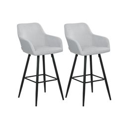 Beliani 2-tlg Barhocker CASMALIA in Grau/Schwarz | Gr.: onesize