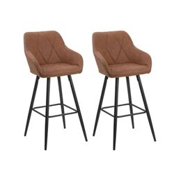Beliani 2-tlg Barhocker DARIEN in Braun/Schwarz | Gr.: onesize