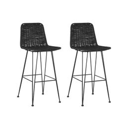 Beliani 2-tlg Barhocker CASSITA in Schwarz | Gr.: onesize