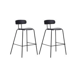 Beliani 2-tlg Barhocker SIBLEY in Schwarz | Gr.: onesize