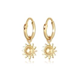 Elli Ohrringe 925 Sterling Silber Sonne in Gold | Gr.: onesize