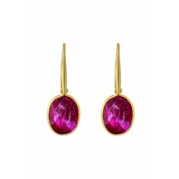 Gemshine Ohrringe OVAL Rubin in gold coloured | Gr.: onesize